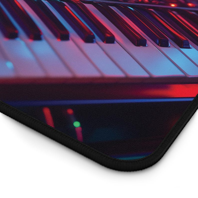 Synthwave Desk Mat | Neoprene | Anti-slip | Retro Synthesizer Glow ...