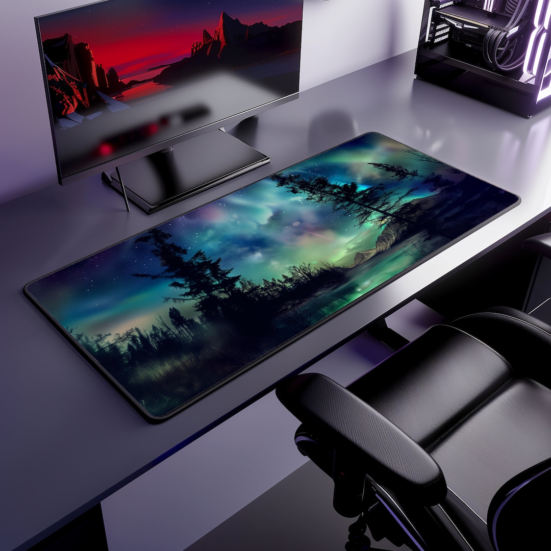 Northern Lights Desk Mat | Gaming Mouse Pad | Neoprene | Anti-slip | 3 ...