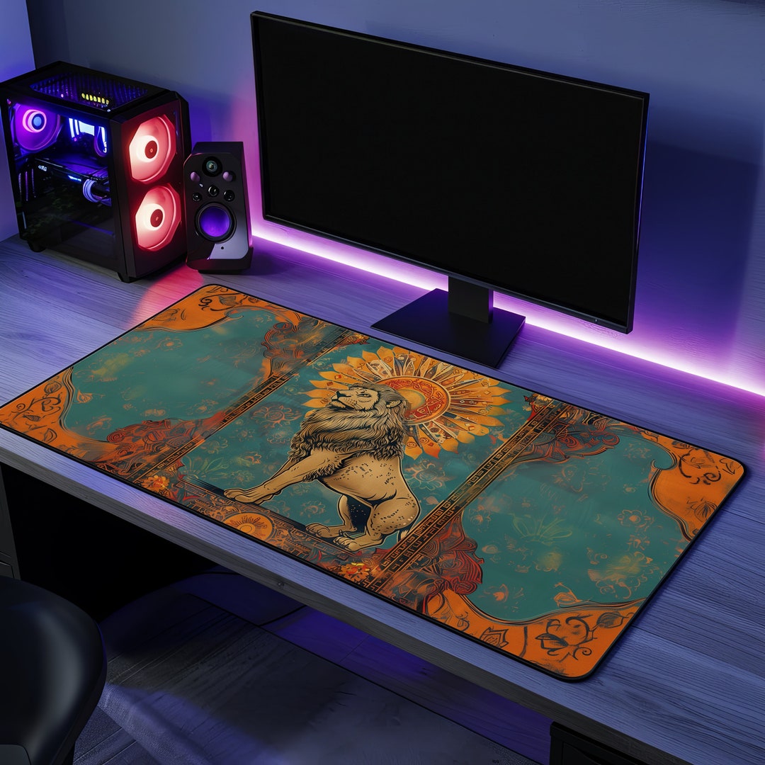 Regal Lion Desk Mat, Gaming Mouse Pad, Large Mousepad With Stitched ...