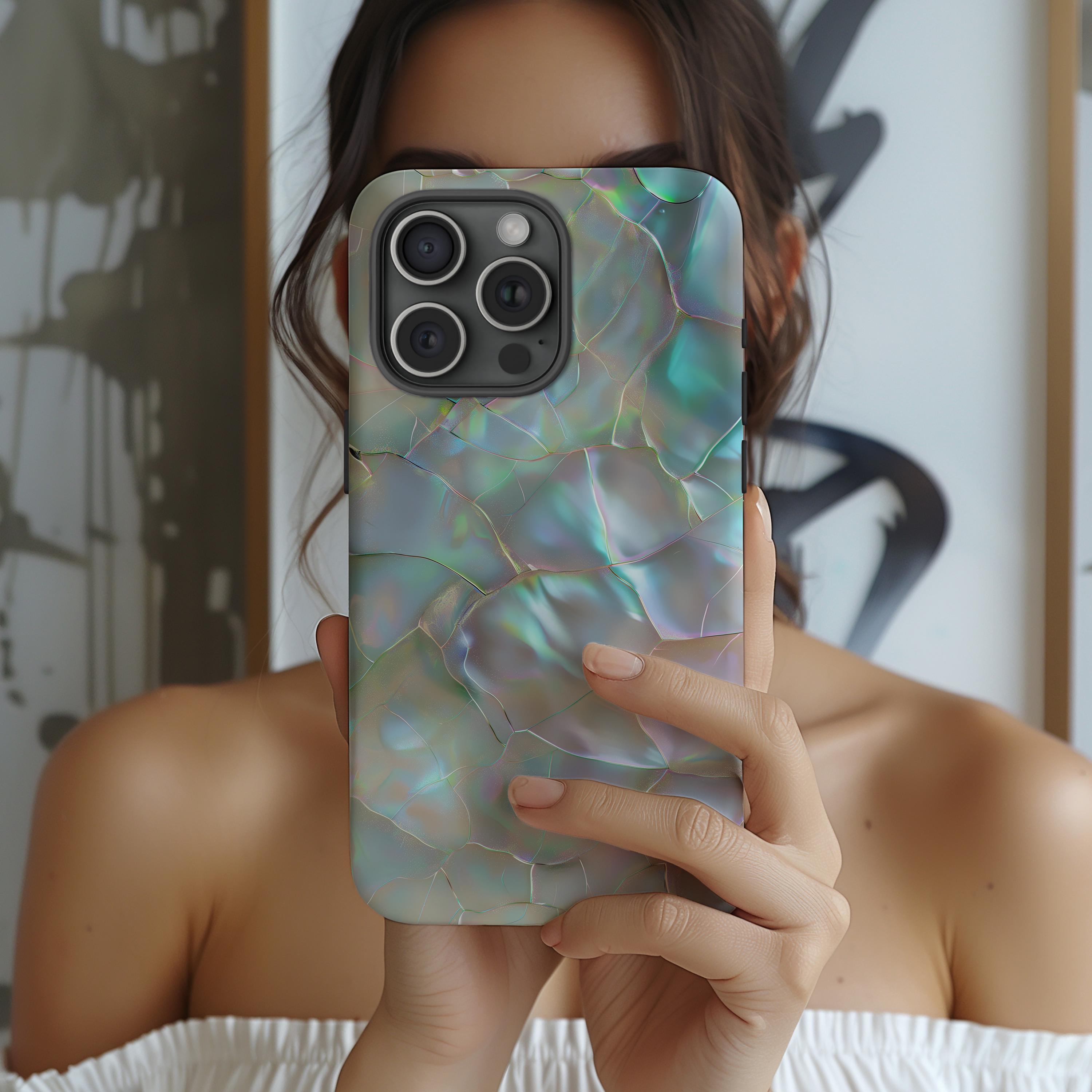 Opal Sea Shell Phone Case: Sturdy & Glossy, Fits iPhone 7-15, Supports ...