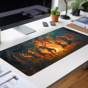 Fire Dance Computer Desk Mat | Vibrant Festival Mouse Pad | Anti-slip ...