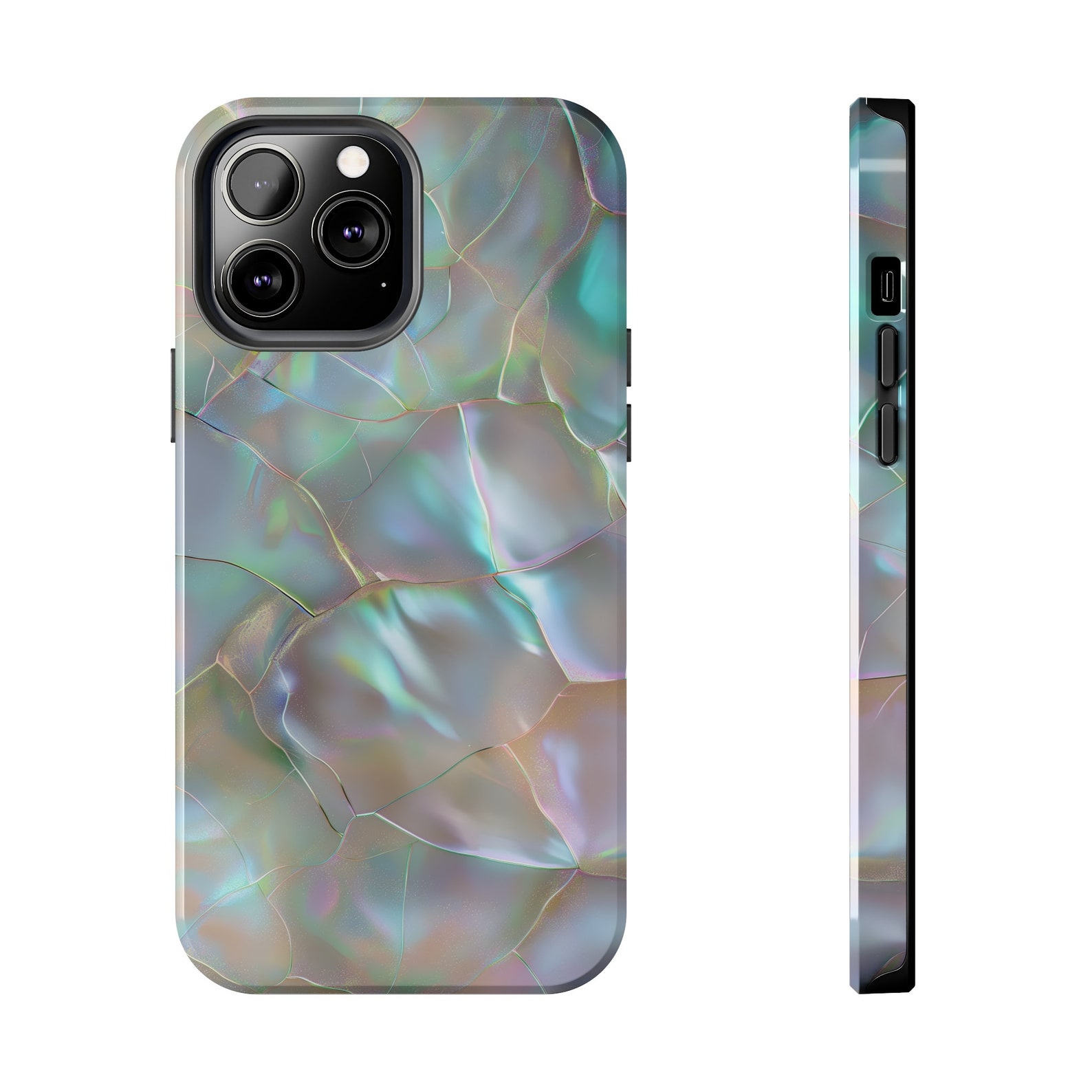 Opal Sea Shell Phone Case: Sturdy & Glossy, Fits iPhone 7-15, Supports ...