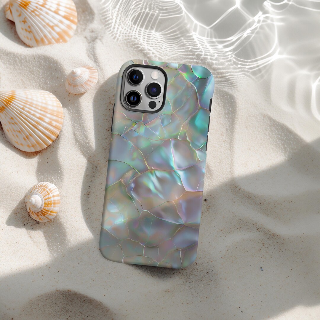 Opal Sea Shell Phone Case: Sturdy & Glossy, Fits iPhone 7-15, Supports ...