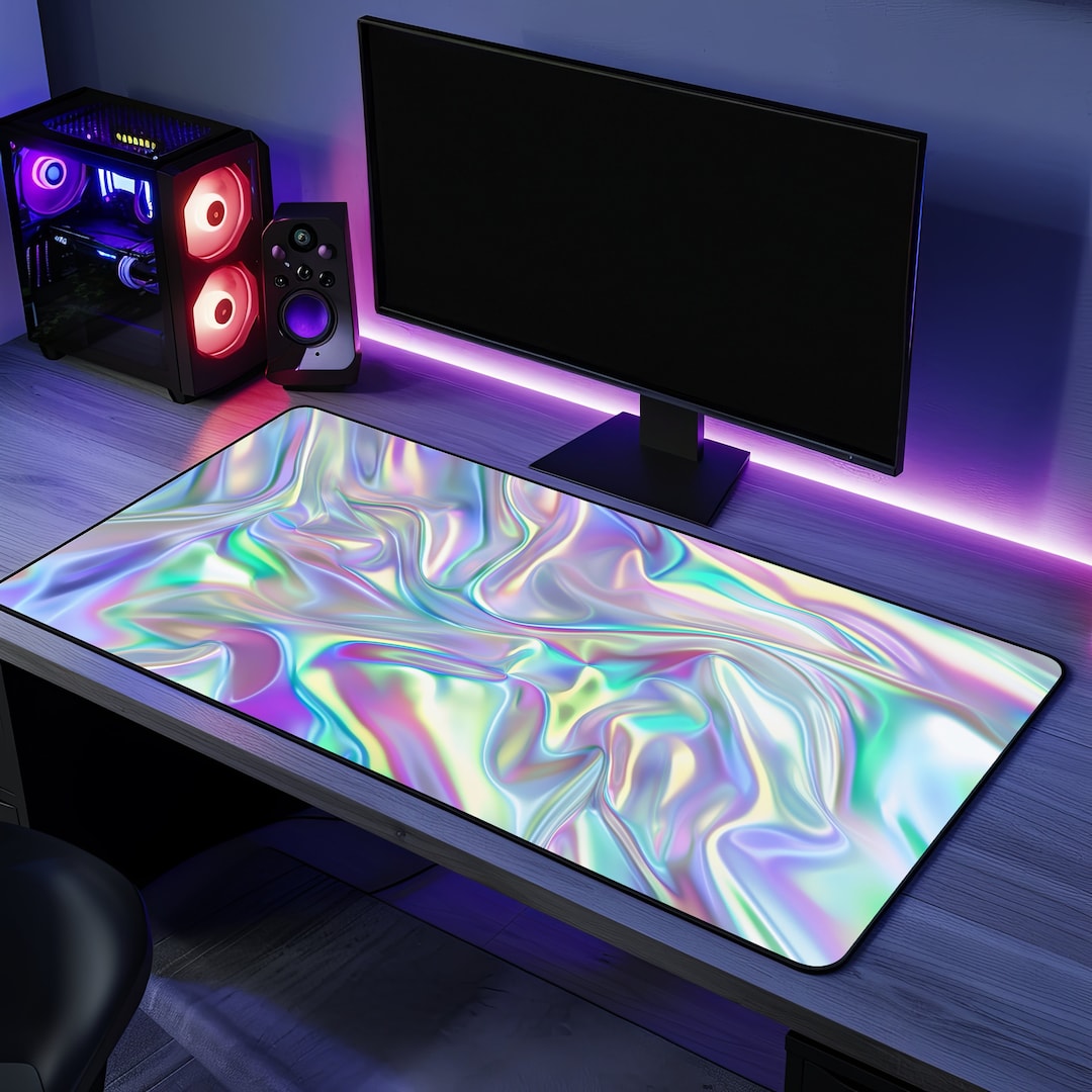 Iridescent Satin Look Desk Mat | Gaming Mousepad, Large Mousepad ...