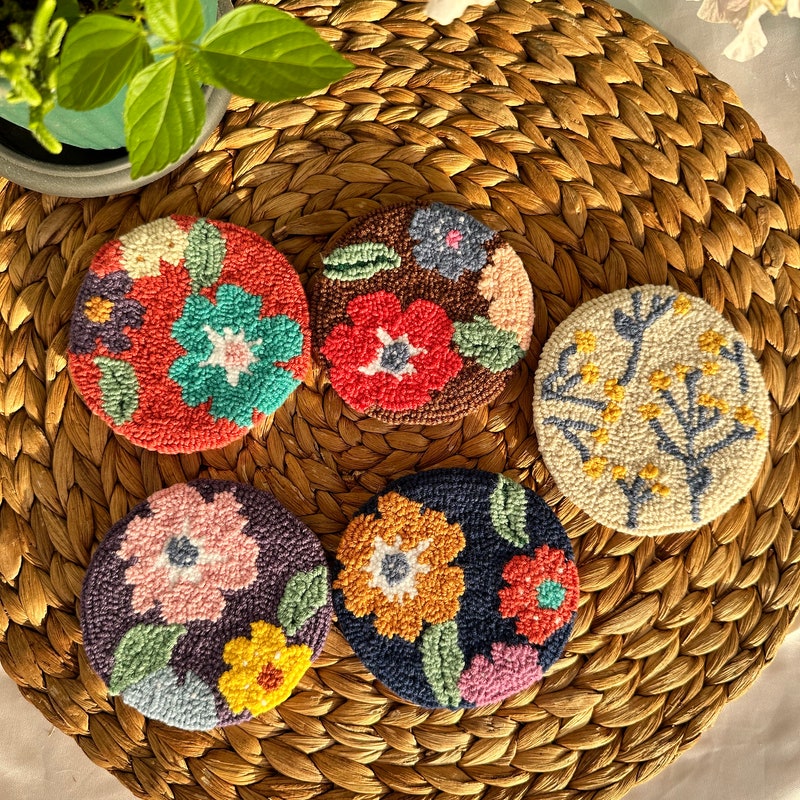 Punch Needle Coaster - Etsy