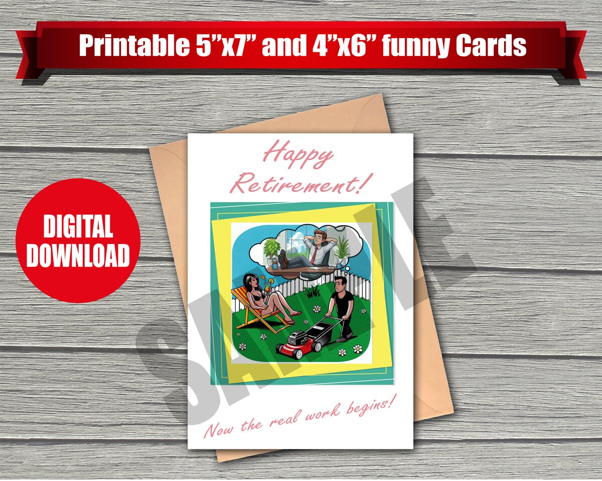 PRINTABLE Happy Retirement Card, Funny. Digital Download, Work, Instant ...