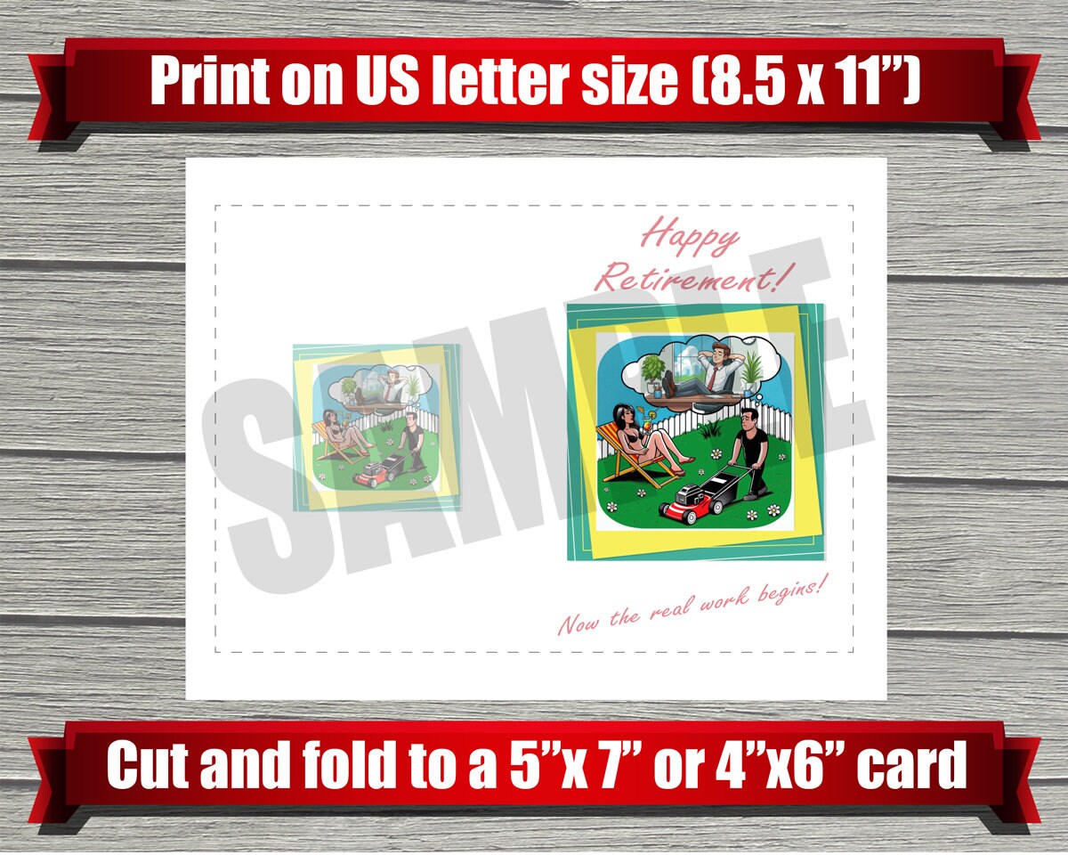 PRINTABLE Happy Retirement Card, Funny. Digital Download, Work, Instant ...