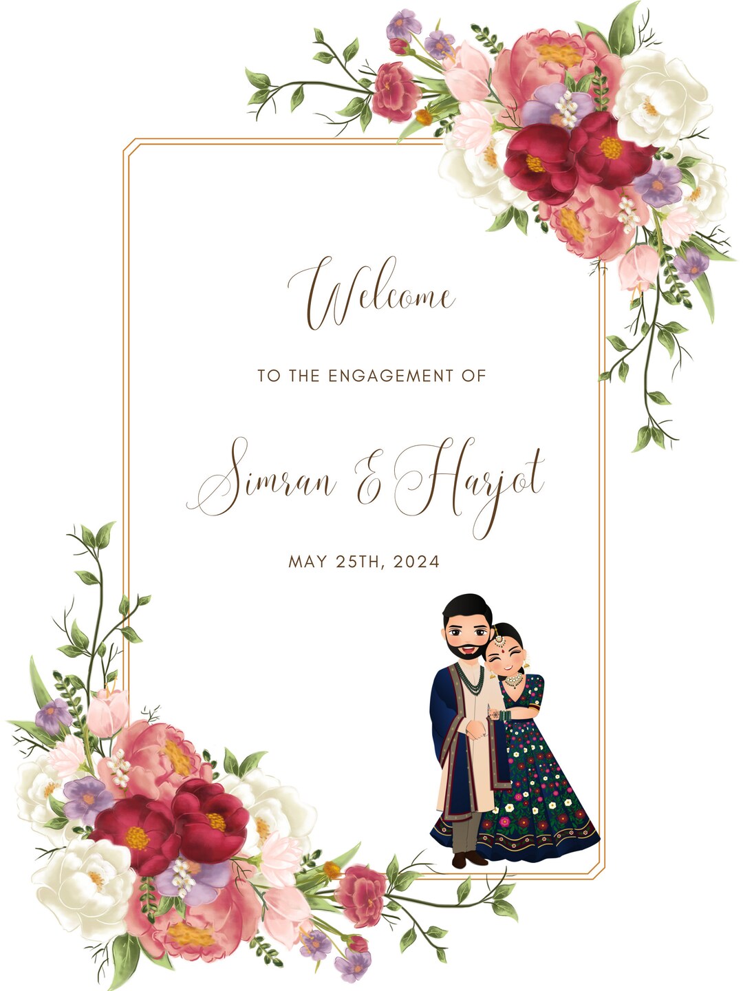 Welcome Sign Engagement Sign Party Sign Rokha Sign Wedding Welcome Sign ...