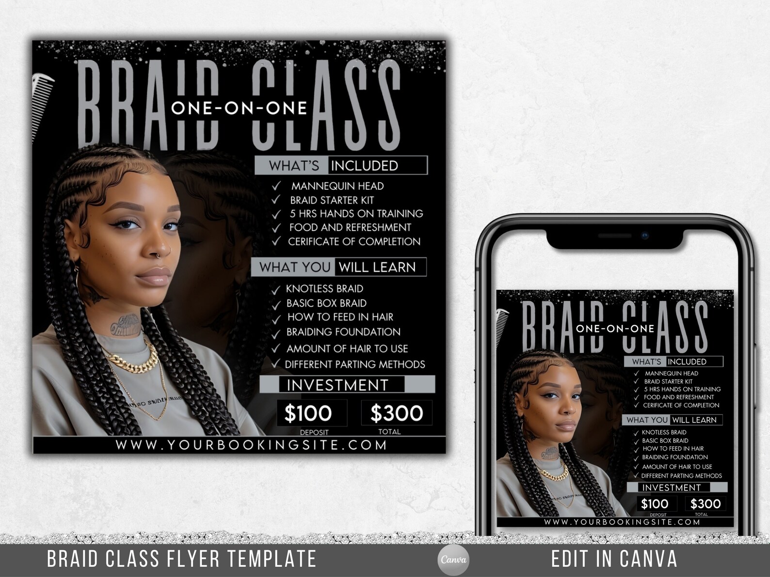 Editable Braid Class Flyer Template, Braid Training Course Flyer ...