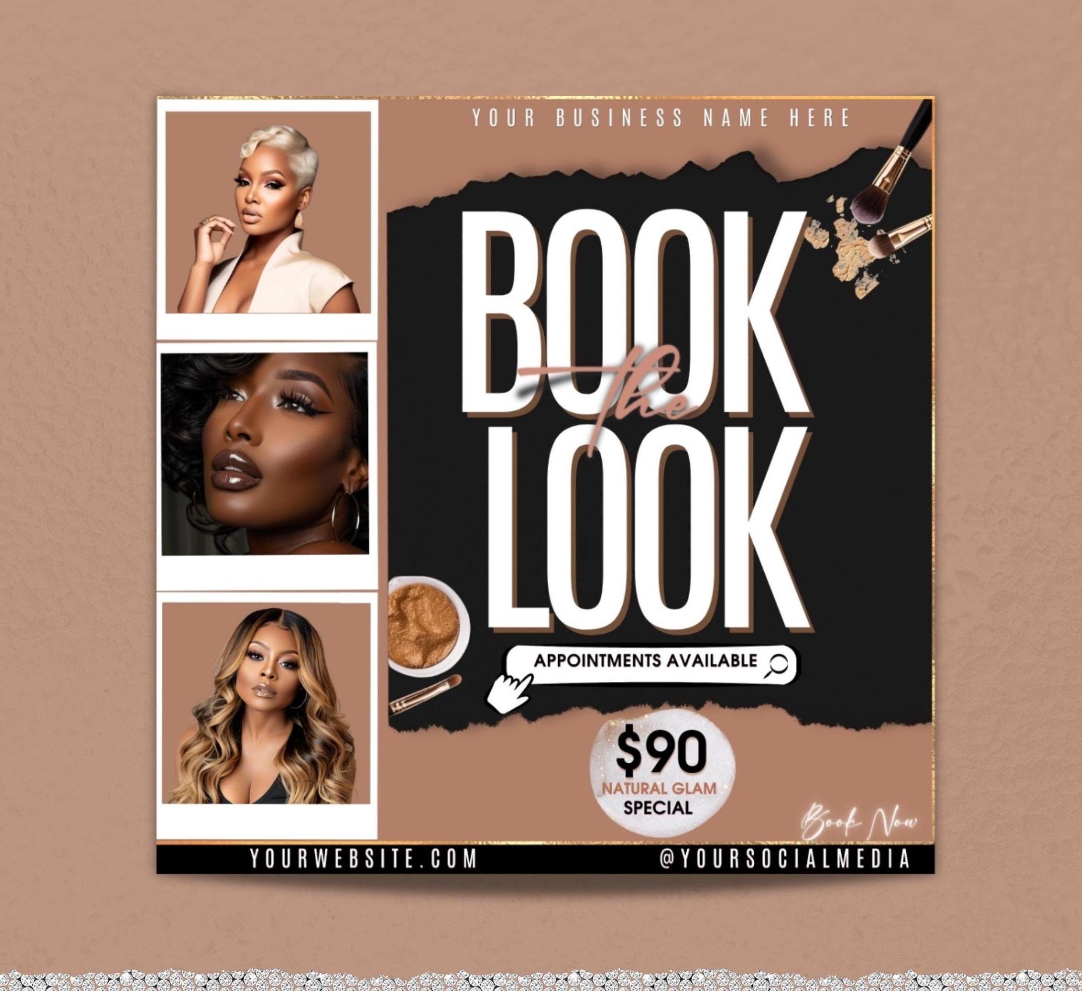 Makeup Special Flyer Template, Editable Makeup Lash Hair Appointments ...