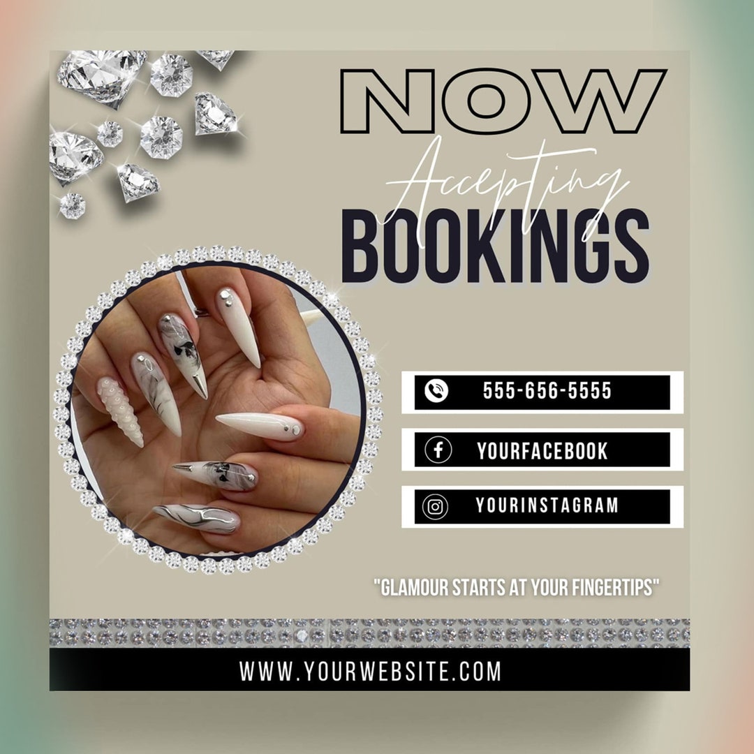 Nail Salon Flyer, Book Now Appointment Flyer, Editable Canva Template ...
