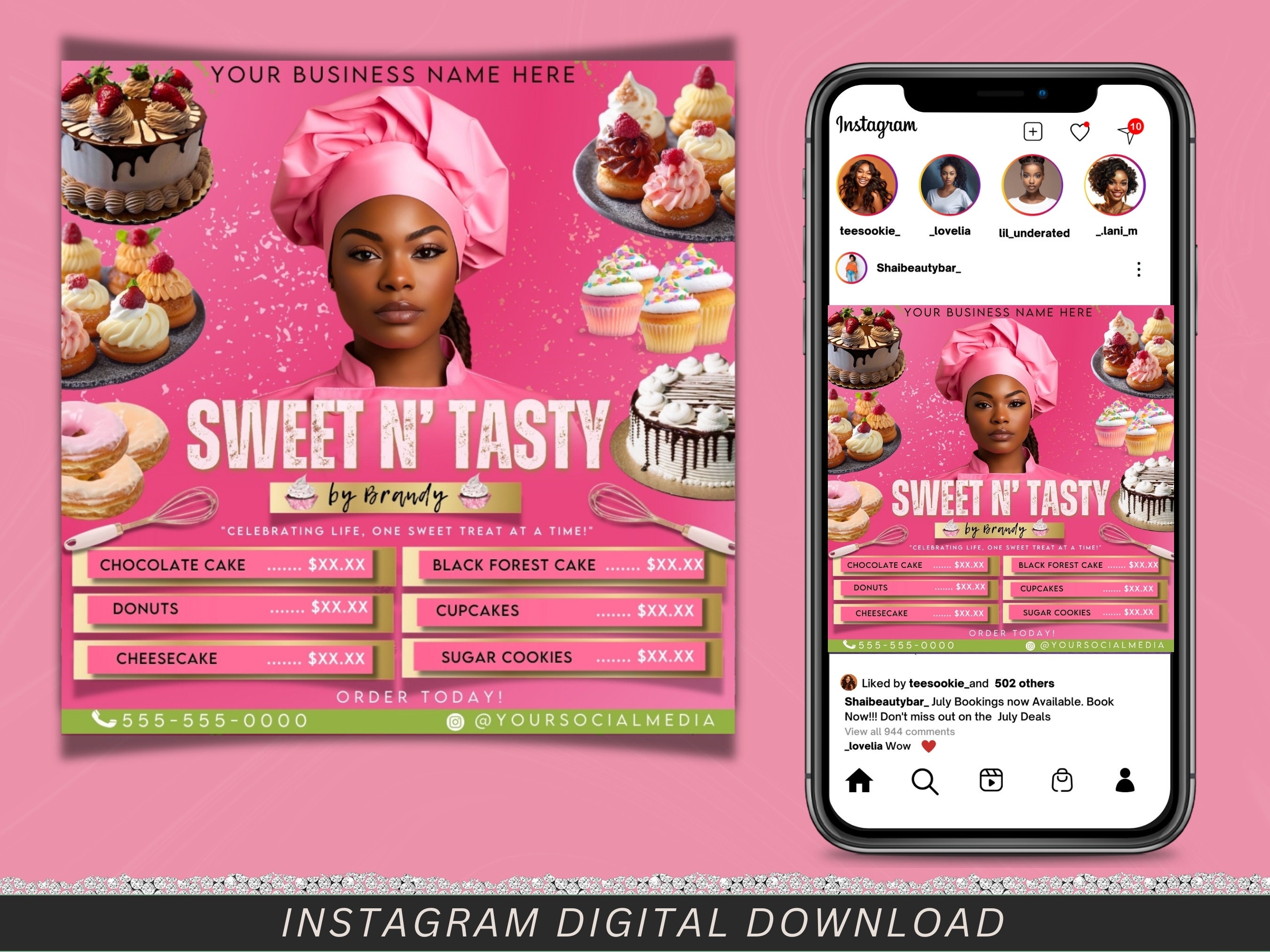 Bakery Flyer Template, Premade Cake Business Flyer, Bake Sale Flyer ...