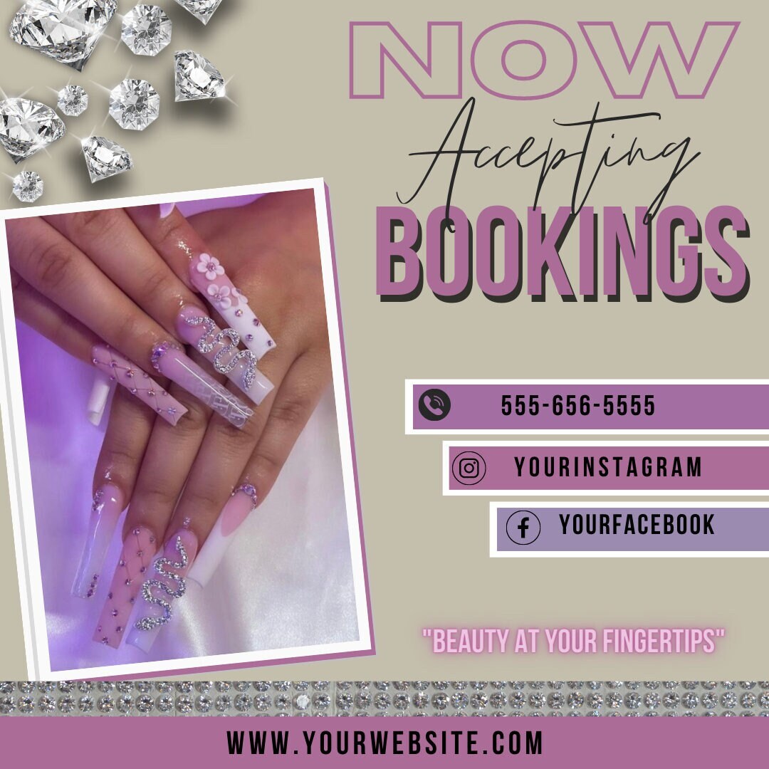 Nail Flyer Template, Book Now Appointment Flyer, Editable Canva ...