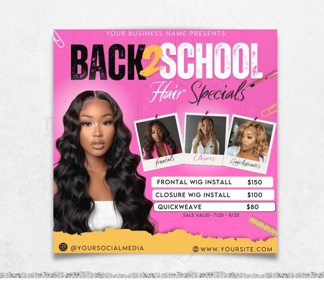 Back to School Hair Special Flyer, DIY Social Media Flyer, Back to ...