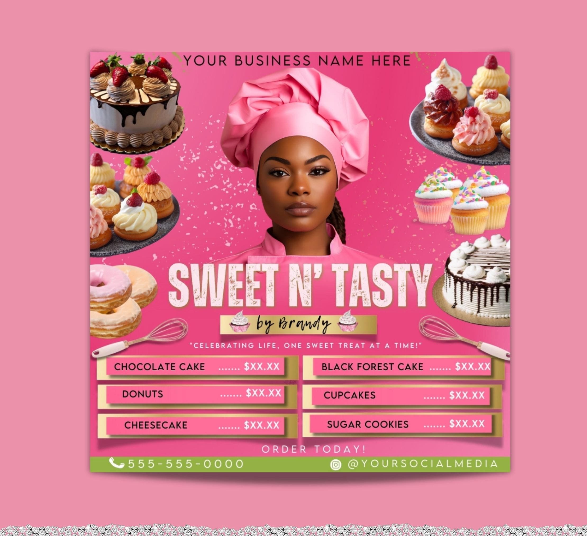 Bakery Flyer Template, Premade Cake Business Flyer, Bake Sale Flyer ...