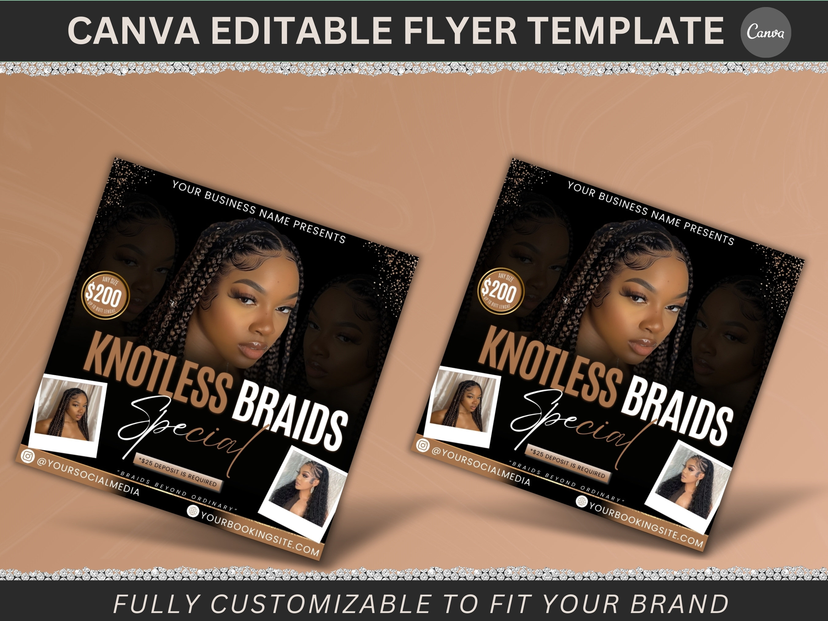 Braids Flyer, Knotless Braid Sale Flyer, Braids Special Booking Flyer ...