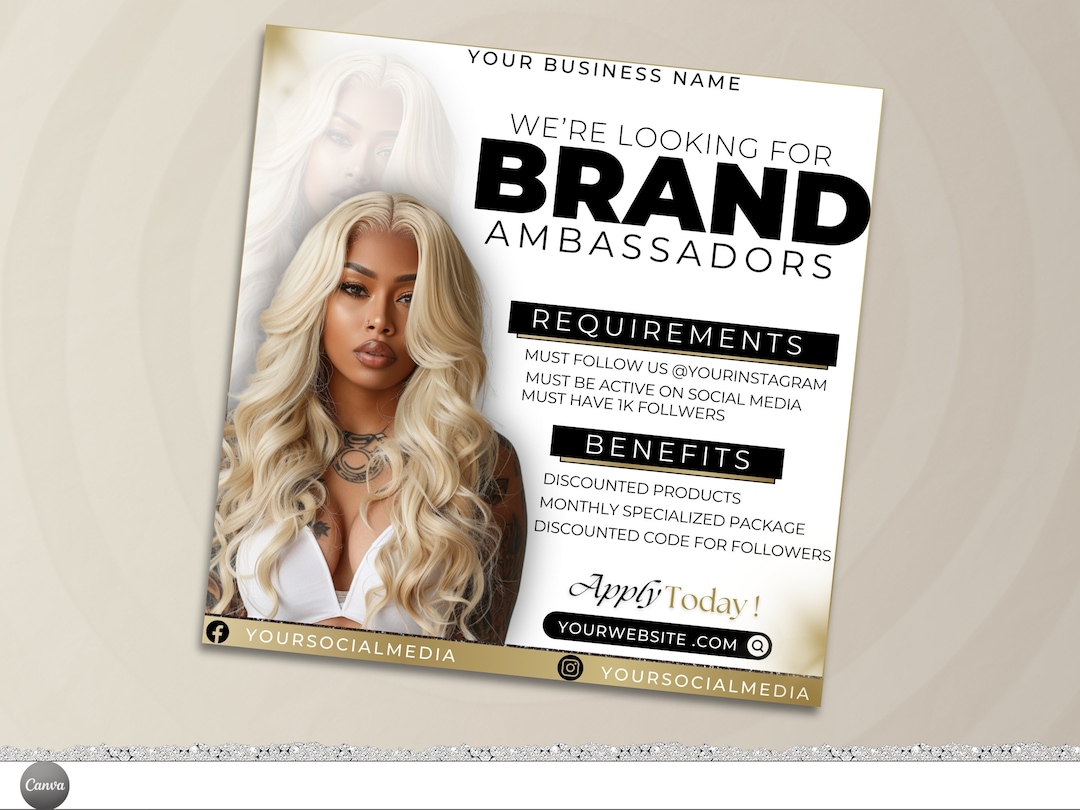 Brand Ambassador Flyer, Ambassador Wanted Flyer, DIY Flyer Template ...