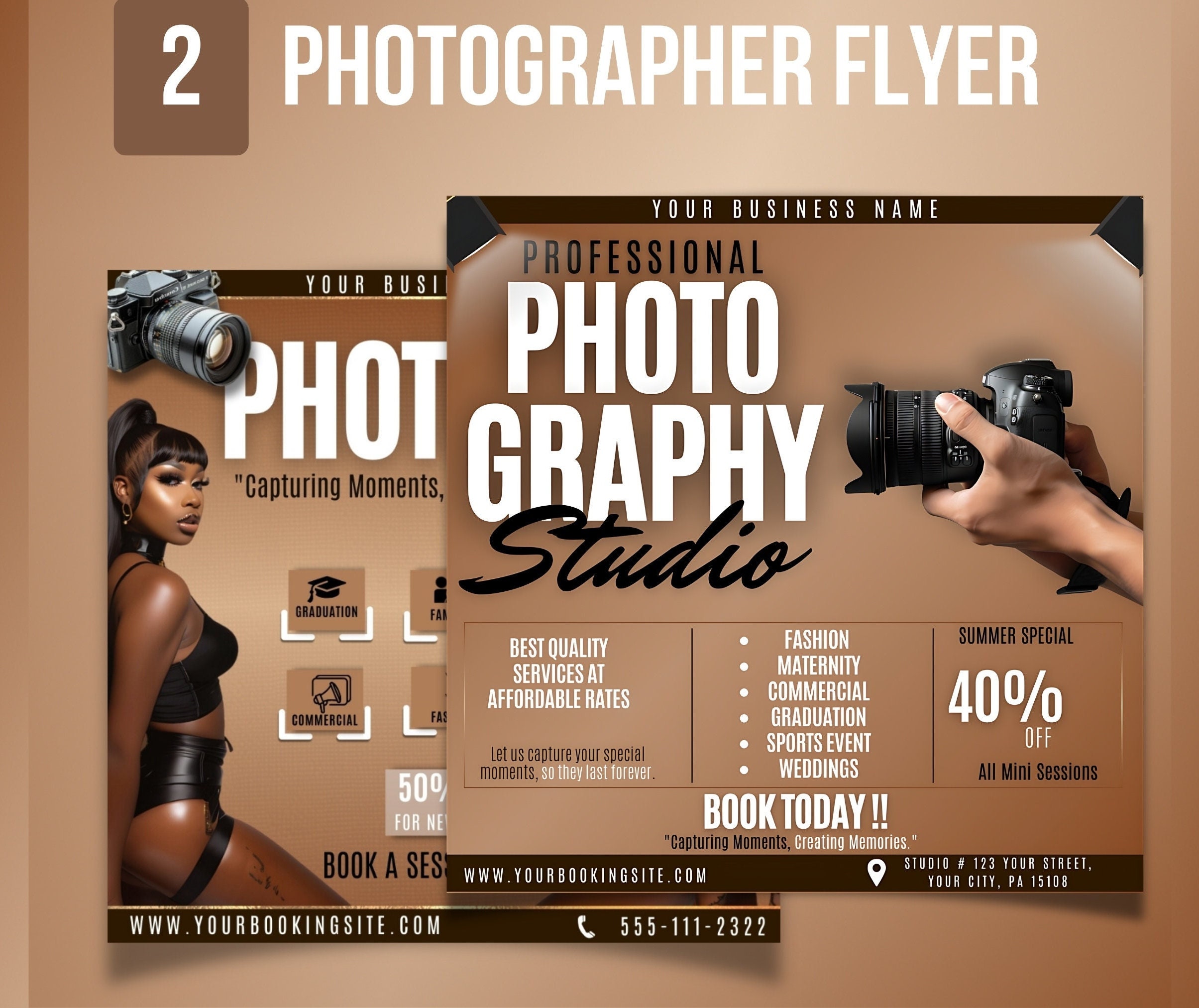 Photography Business Flyer Template, Photographer Flyers, Photoshoot ...