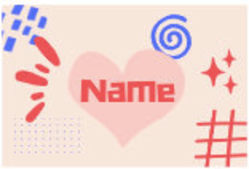 Heart Name Tags (editable Canva Template) - Etsy
