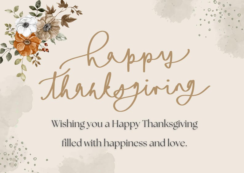 Happy Thanksgiving Card (customizable) - Etsy