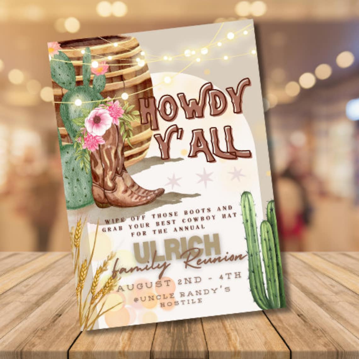 Western Themed Invitation (digital Canva Template) - Etsy