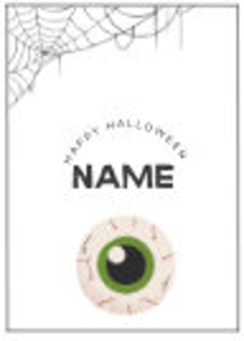 Halloween Name Tags editable Canva Template - Etsy