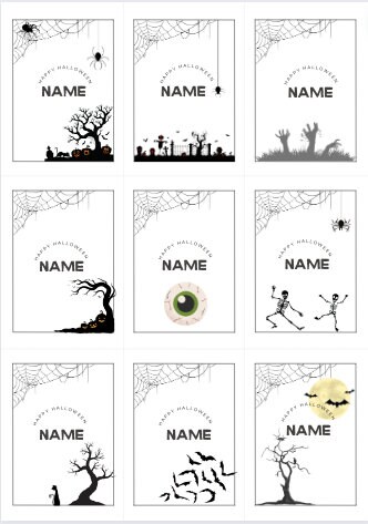 Halloween Name Tags (editable Canva Template) - Etsy