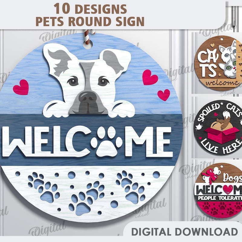 Dog Welcome Sign Wood - Etsy UK