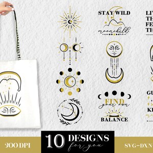 Celestial SVG Bundle, Sun and Moon Designs, Celestial Quotes and ...