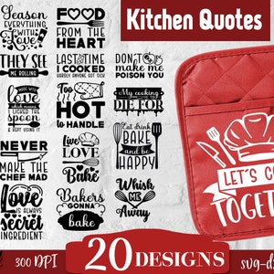 Kitchen Quotes SVG Bundle, Kitchen Decor, Kitchen Sayings SVG, Baking ...