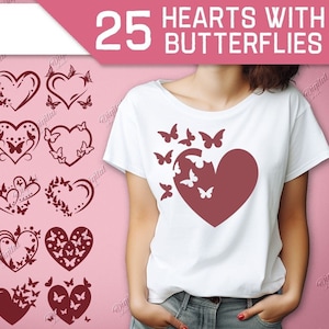 Butterfly Hearts SVG Bundle, Heart Svg, Butterfly Svg, Hearts With ...