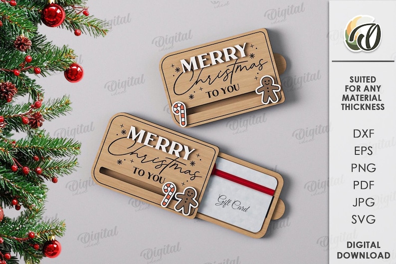 3D Sliding Gift Card Holders Bundle, Cute Gift Card Box Laser Cut, Gift ...