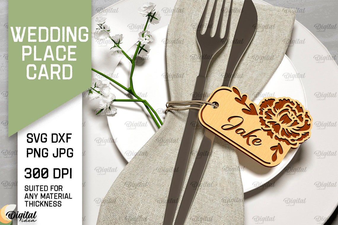 Wedding Place Name Bundle, Table Name Cards Laser Cut, Engraved Name ...