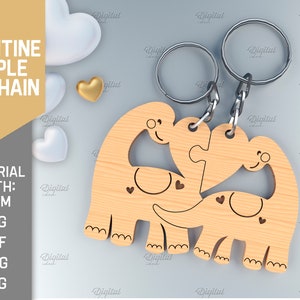 Valentine's Day Couple Keychains Bundle, Matching Keychains Lasercut ...