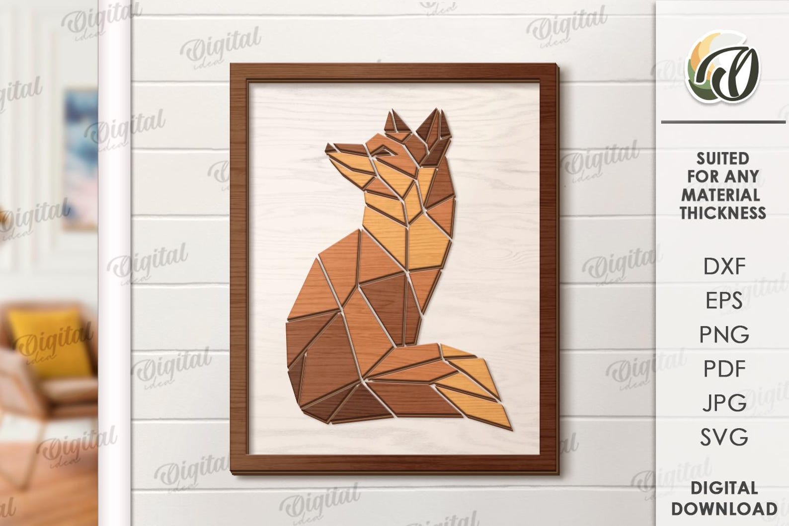 3D Geometric Animals Wall Art Bundle, Minimalist Sign Laser Cut, Boho ...