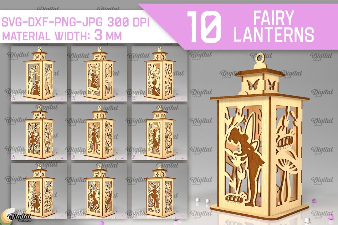 Fairy Lanterns Laser Cut Bundle, Kids Candle Holder 3D Lasercut ...