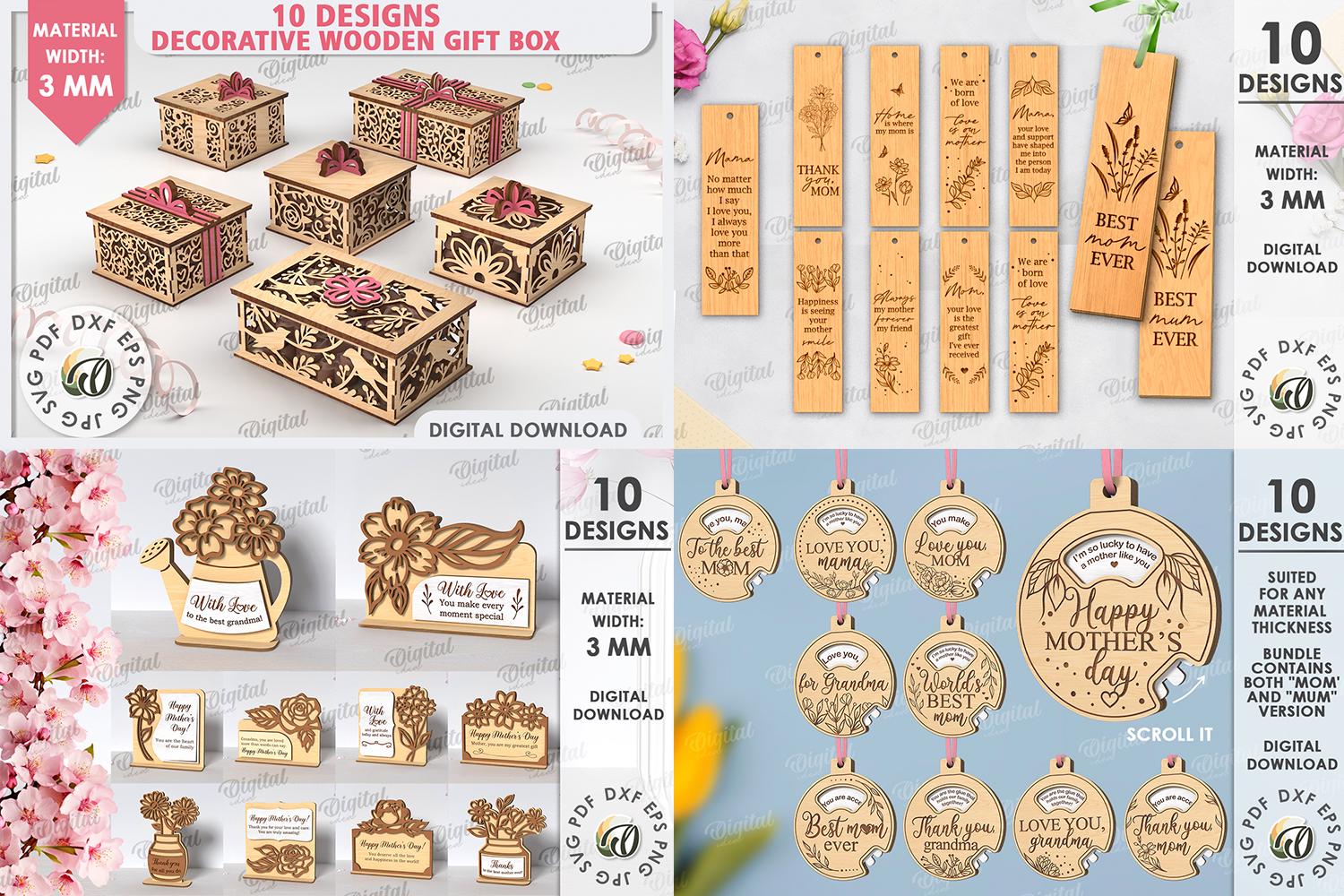 3D Mother's Day Laser Cut Mega Bundle, 244 Happy Mother's Day Designs ...