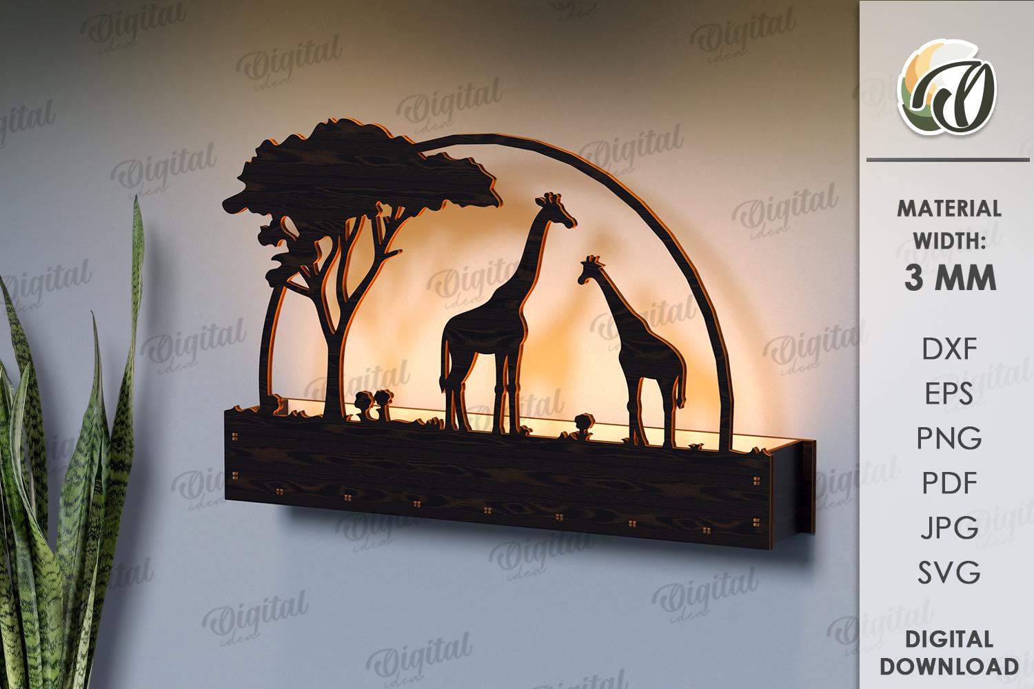 3D Led Wall Art Bundle, Nature Scene Lightbox Laser Cut, Wooden Led ...