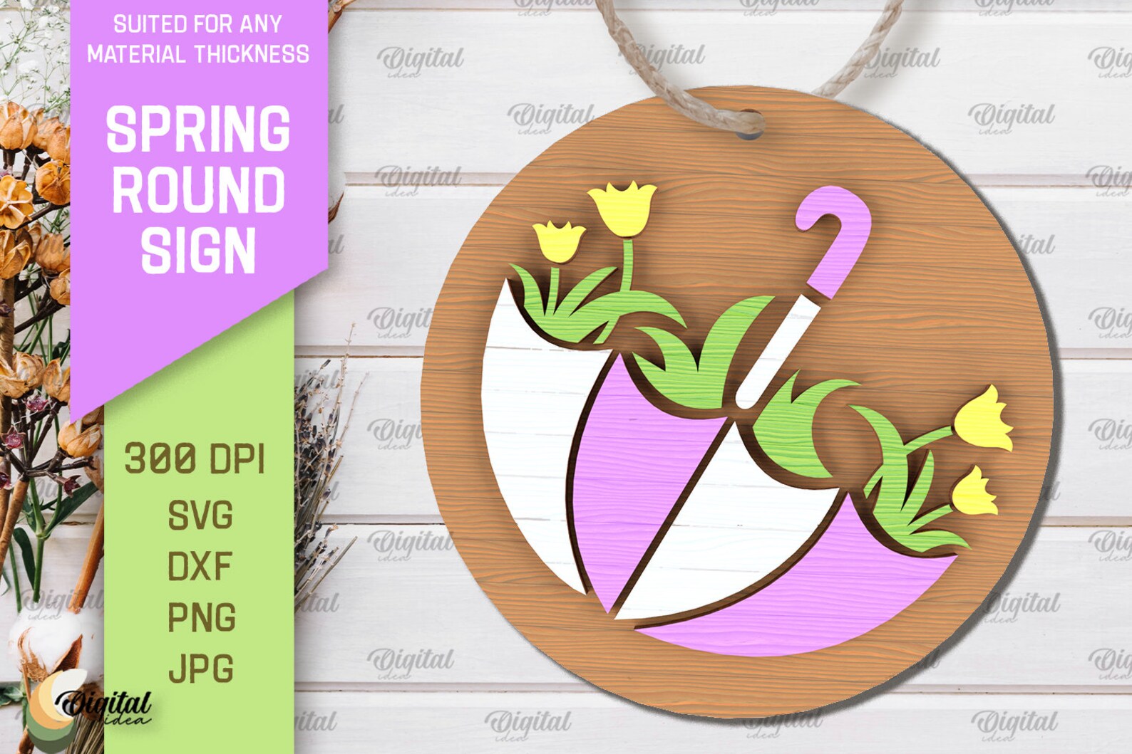 3D Spring Round Signs Bundle, Welcome Spring Svg, Round Layered Sign ...