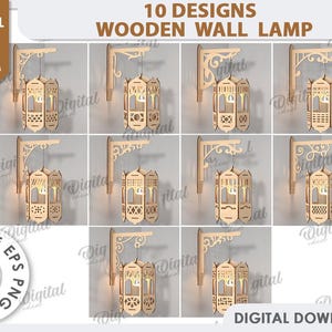 3D Decorative Wall Lamps Bundle, Candle Holder on a Wall Bracket Laser ...