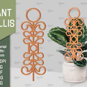 Plant Trellis Laser Cut Bundle, Flower Stakes Svg, Plant Marker Svg ...