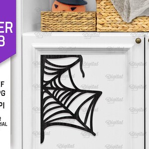 Halloween Spider Web Decor Bundle, Wooden Halloween Wall Art Laser Cut ...