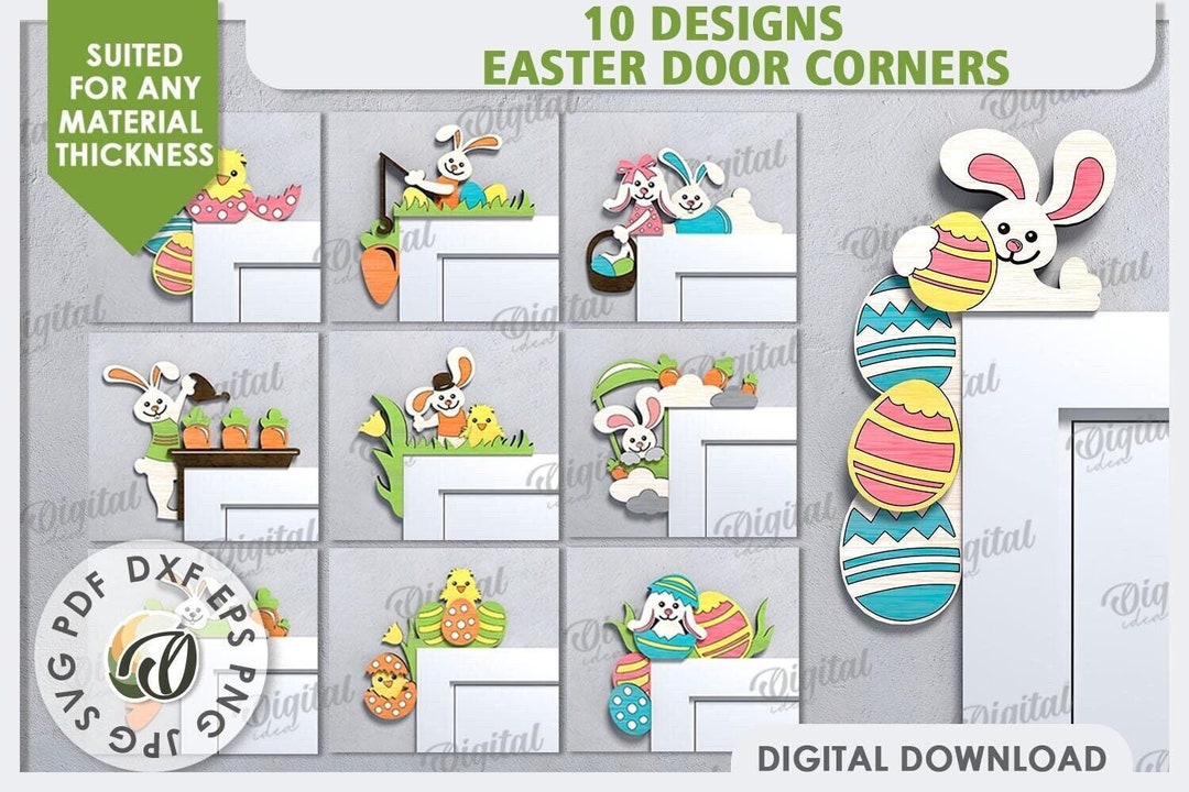 3D Easter Door Corners Bundle, Easter Trim Corner Laser Cut, Spring ...
