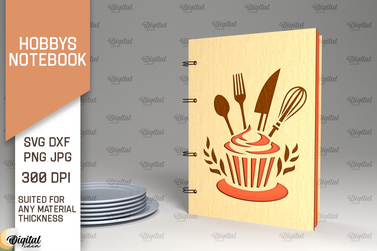 Hobby Notebook Covers Bundle SVG, 3D Notebook Binder, 4 Ring Binder ...