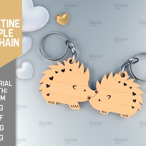 Valentine's Day Couple Keychains Bundle, Matching Keychains Lasercut ...