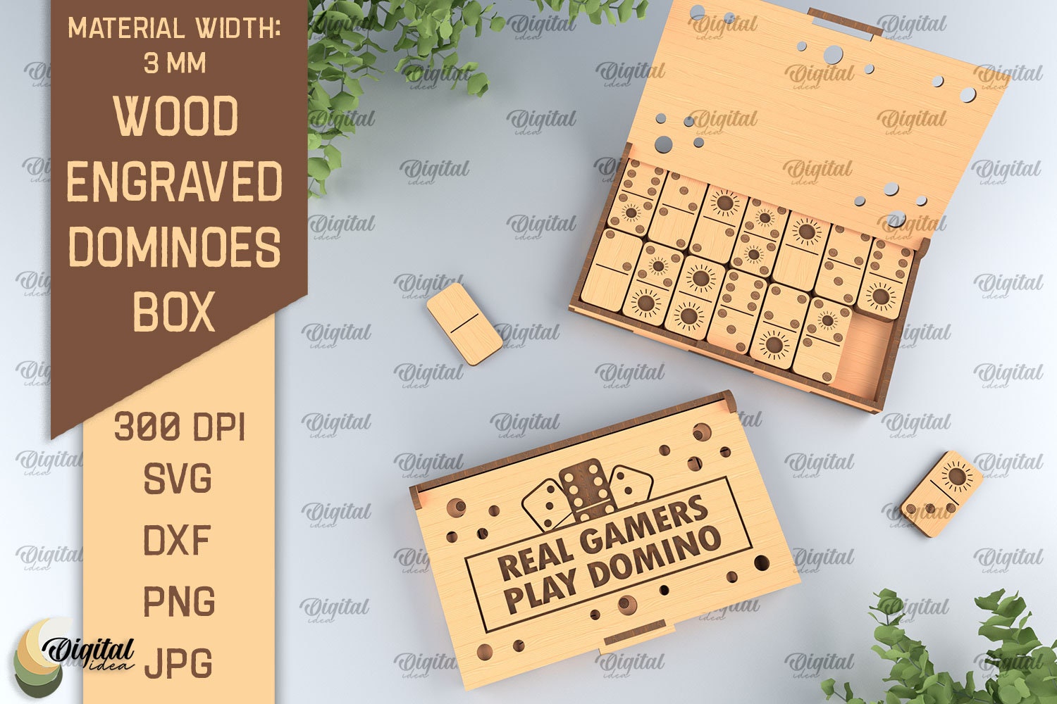 Dominoes Lasercut SVG Bundle, 3D Domino Box Set Laser Cut, Box and ...