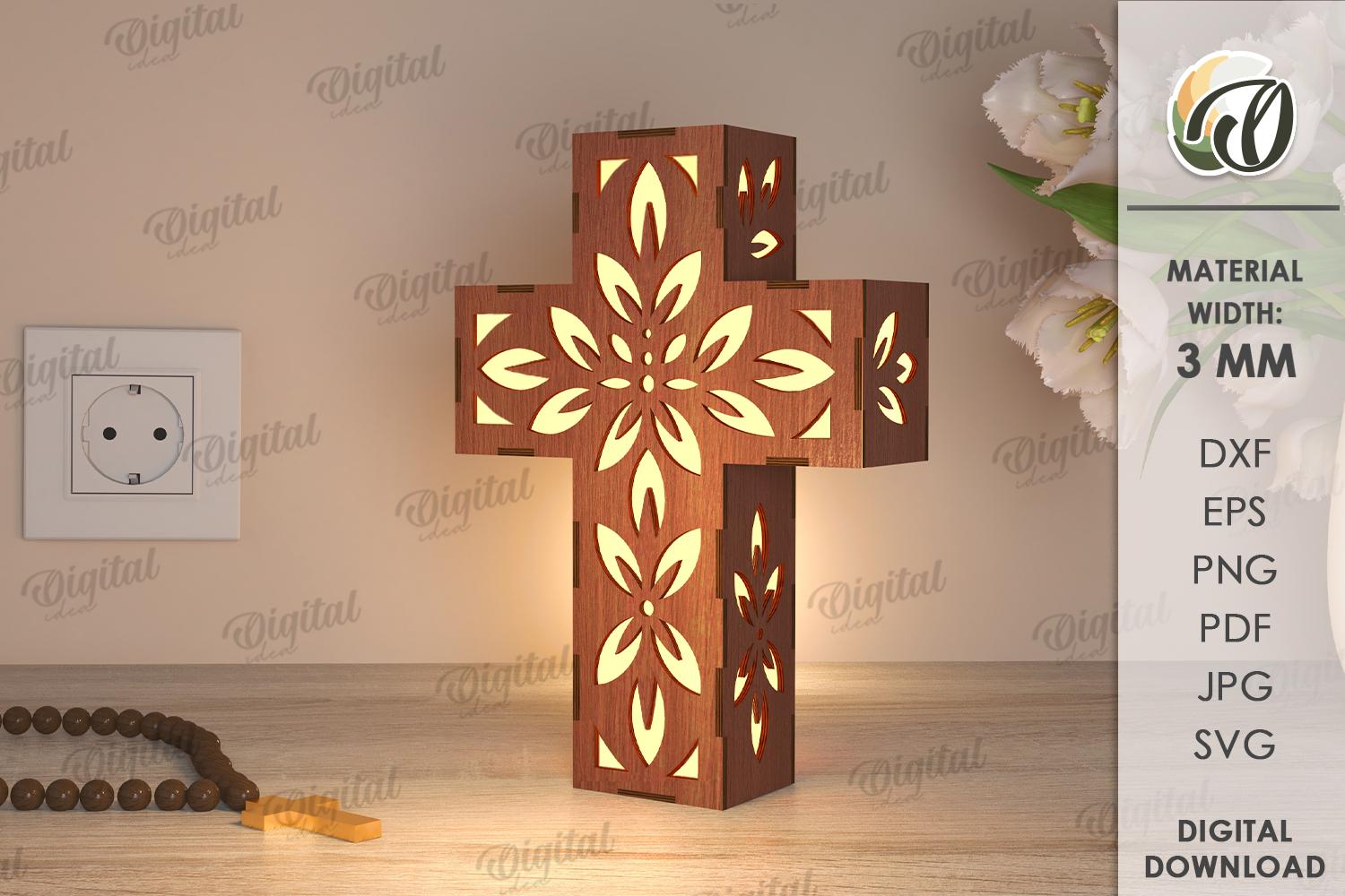 3D Cross Lamps Bundle, Cross Standing Lantern Laser Cut, Religious ...