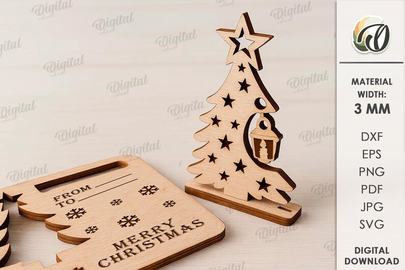3D Christmas Gift Pop up Cards Bundle, Christmas Greeting Card Laser ...