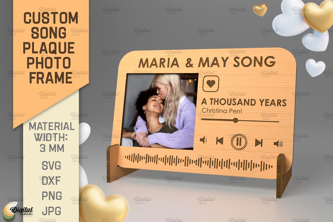 Song Plaque Photo Frame, Spotify Playlist Svg, Personalized Music ...