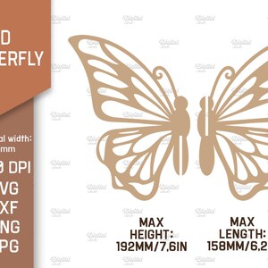 3D Butterfly, Decorative Butterfly Laser Cut, Wooden Interlocking ...